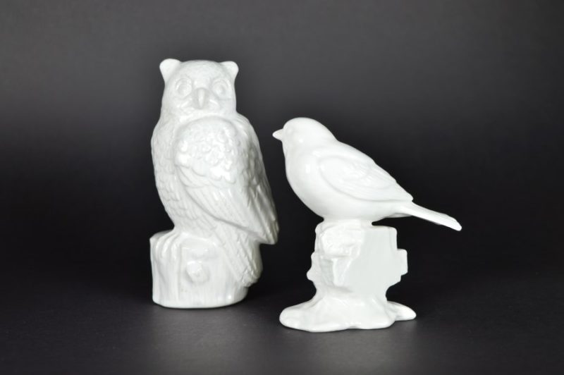 Vogel beeldje van wit porselein - Bodour